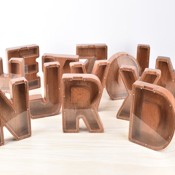 Wooden Letter Money Box - Etsy Australia