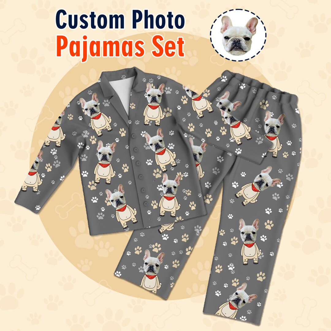 Custom Photo Face Long Sleeves Pajamas Set for Women or Men ...