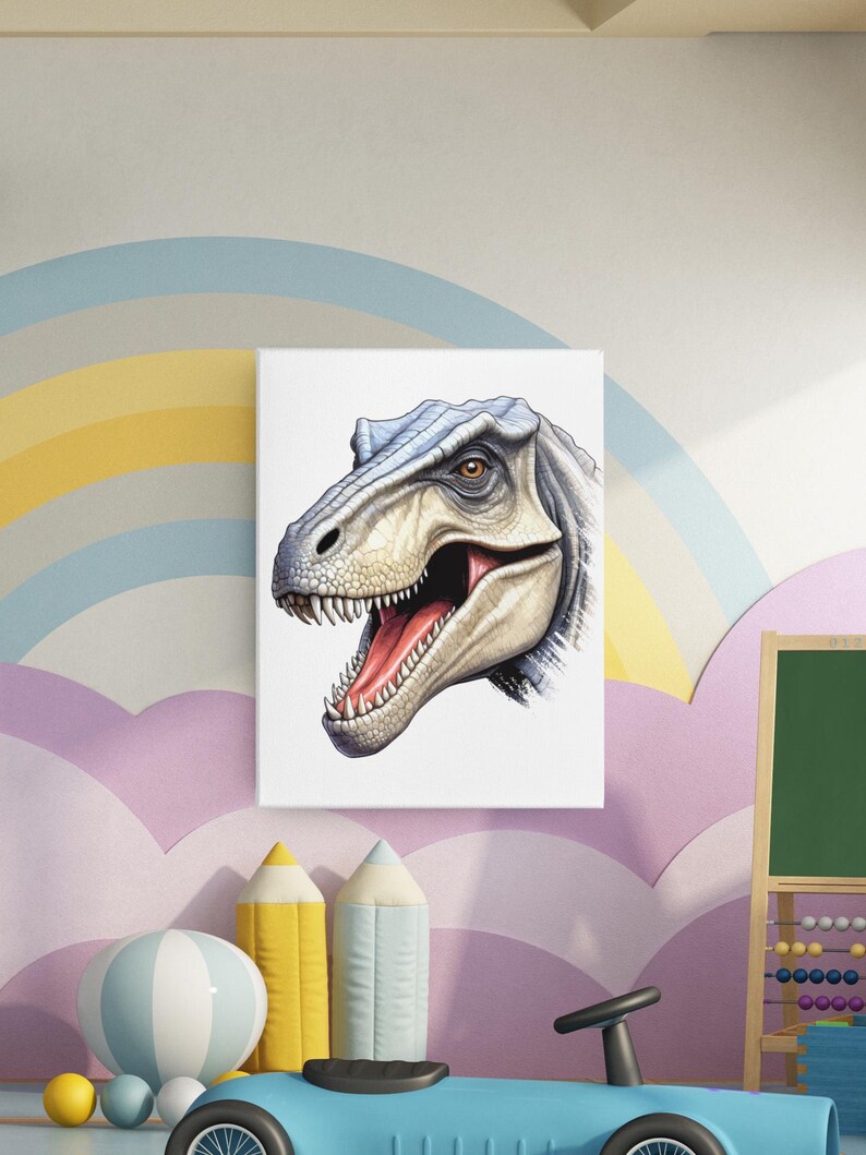 T. Rex Head Portrait Poster - Powerful Dinosaur Digital Art - Etsy