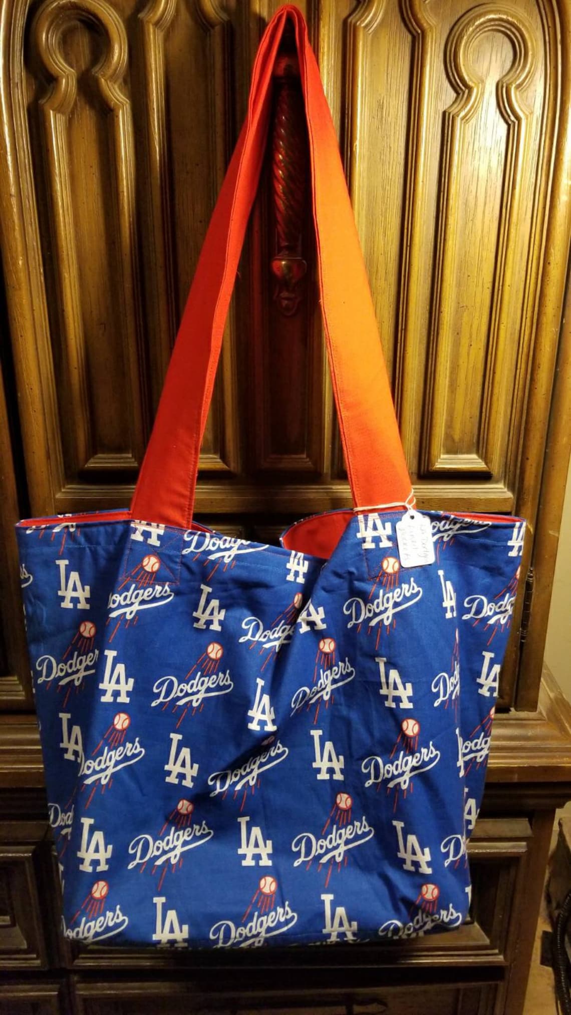 LA Dodgers Baseball Shopping Tote - Etsy