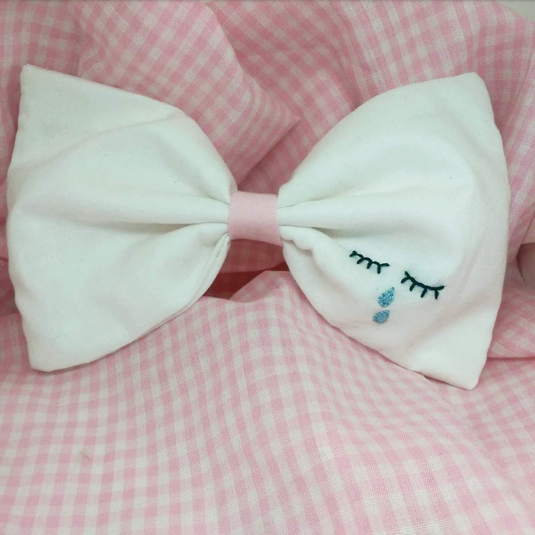 Sad Eyes Cry Baby Embroidered Bow - Etsy