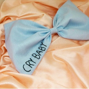 Cry Baby Tear Inspired Embroidered Hair Bow - Etsy