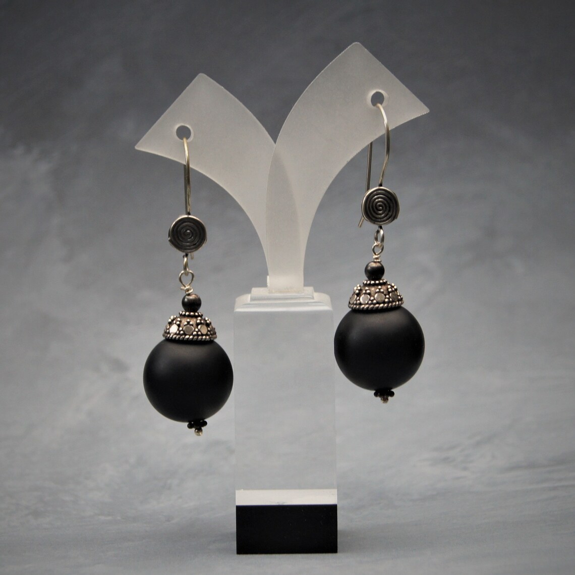 Large Onyx Gemstone and Sterling Silver Dangle Artisan - Etsy