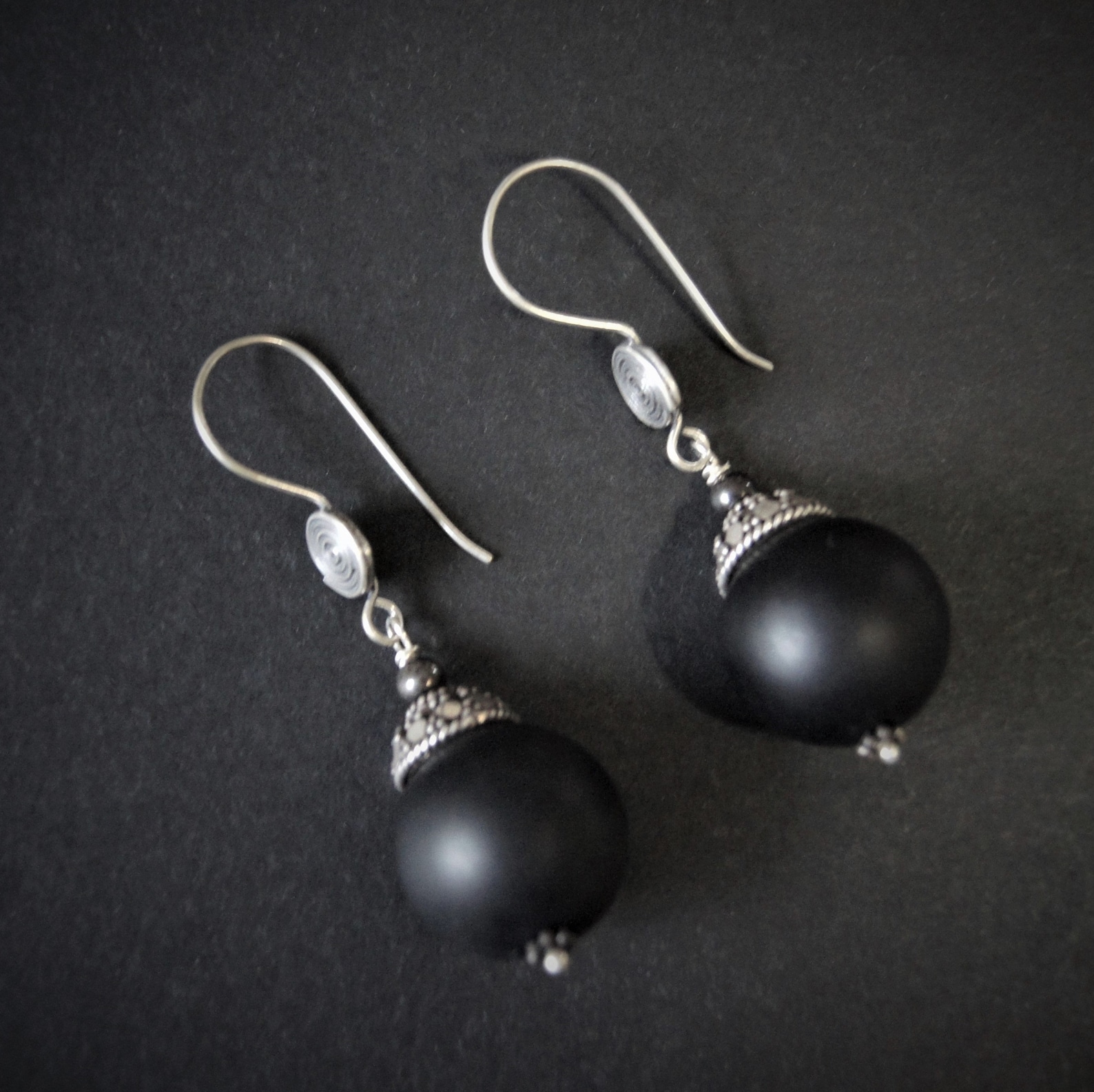 Large Onyx Gemstone and Sterling Silver Dangle Artisan - Etsy