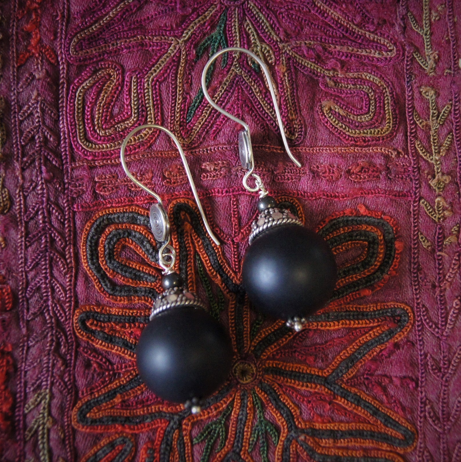 Large Onyx Gemstone and Sterling Silver Dangle Artisan - Etsy