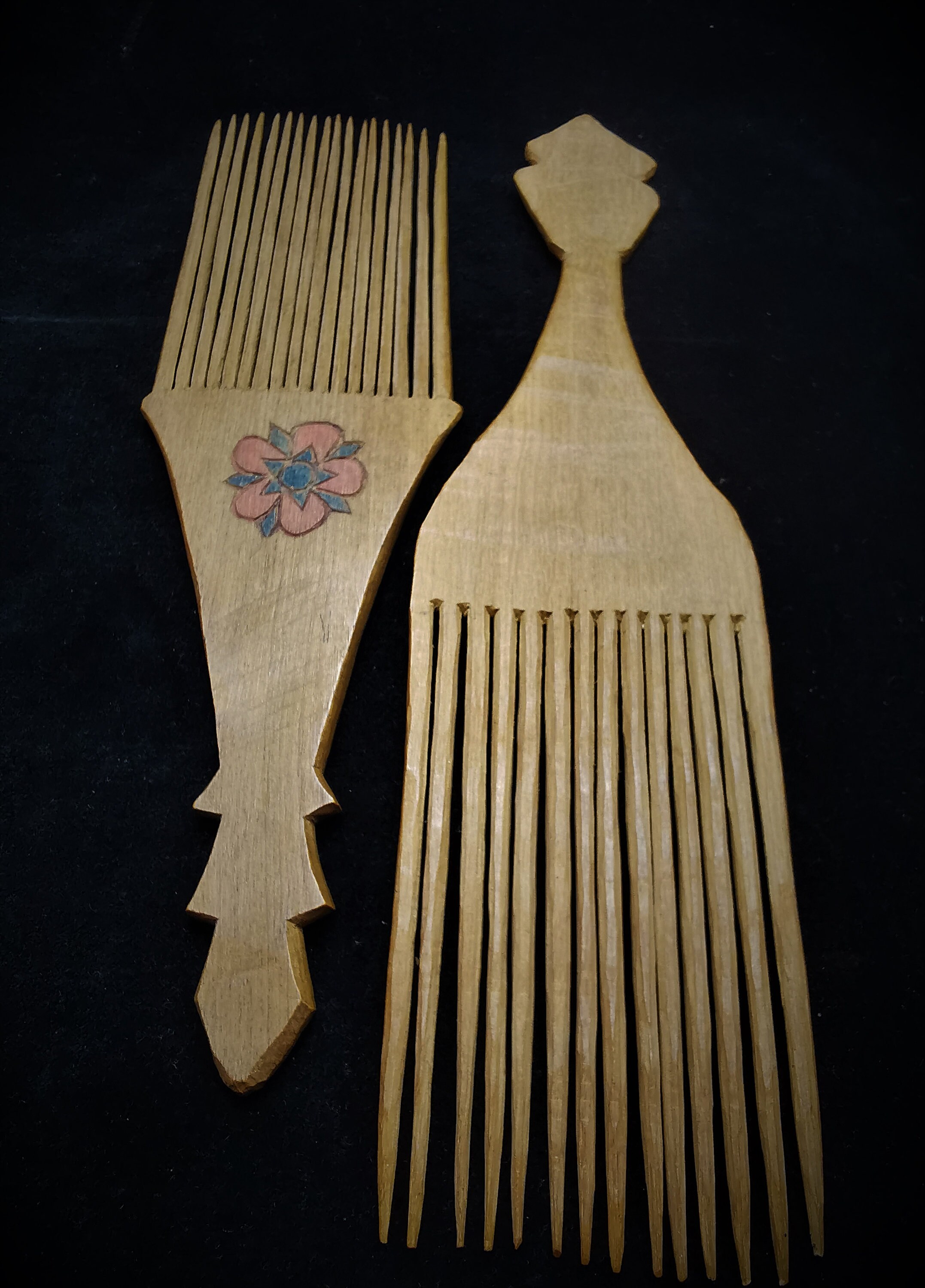 Two Vintage Ethnic Ceremonial Combs From Fiji, Collectible, Tribal ...
