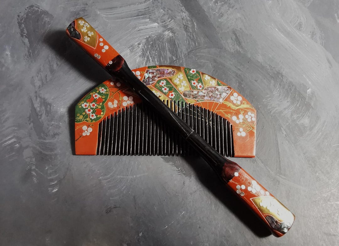 Traditional 1950s Vintage Japanese Kanzashi Kogai Comb Set, Ethnic ...