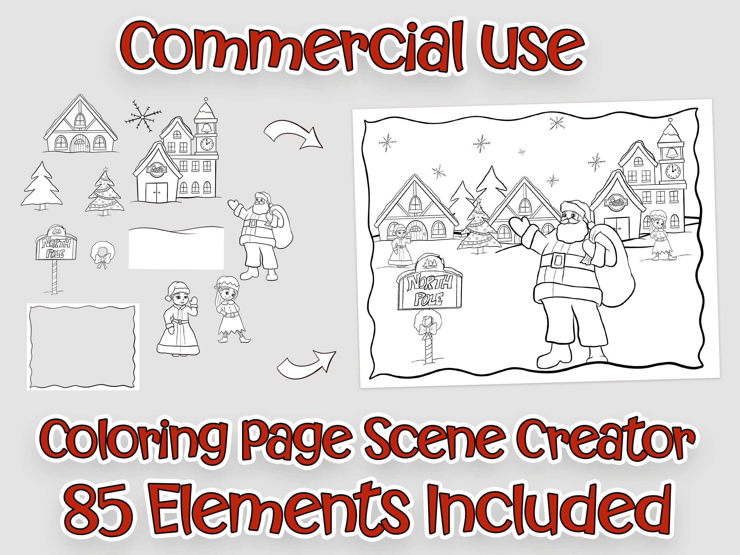 Christmas Scene Coloring Pages