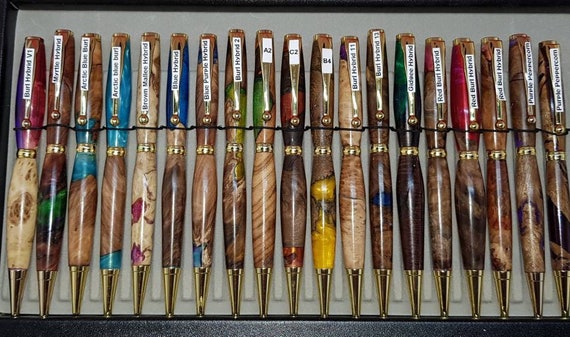 Handmade Wooden Twist Pens.Slimline Ballpoint twist.Epoxy | Etsy