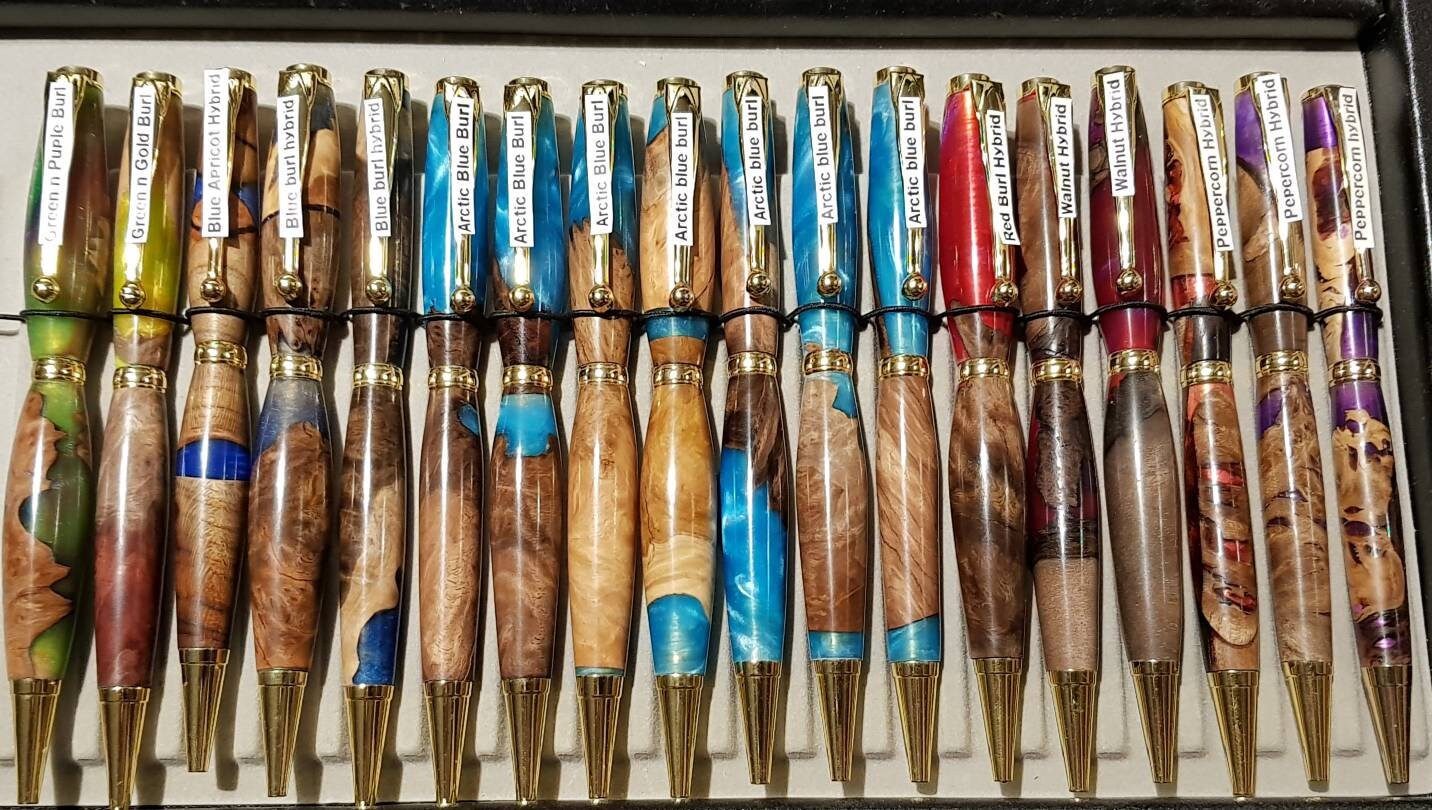 Handmade Wooden Twist Pens.Slimline Ballpoint twist.Epoxy | Etsy