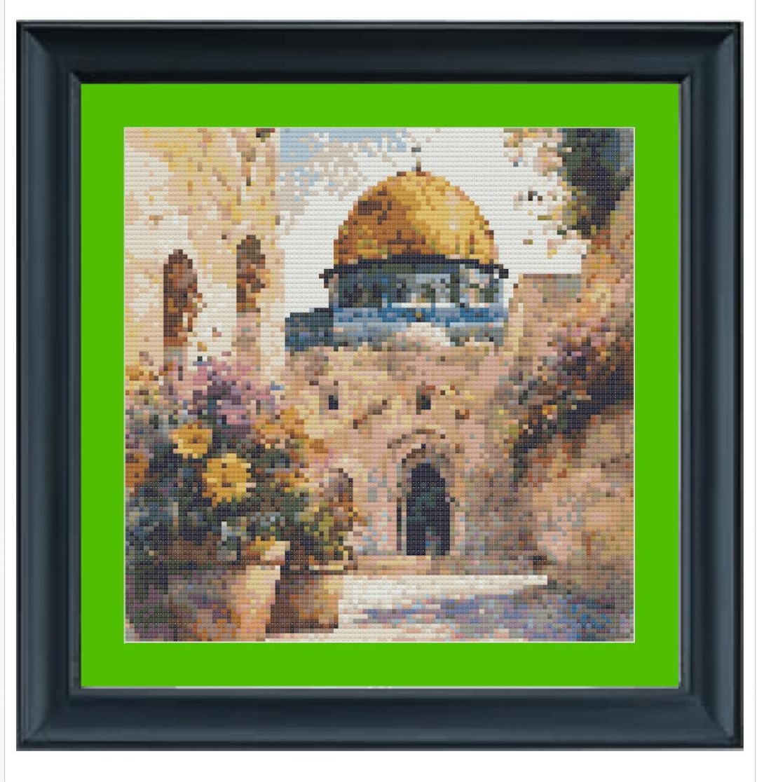 Al-aqsa Mosque Cross Stitch Pattern | Islamic Embroidery | Digital PDF ...