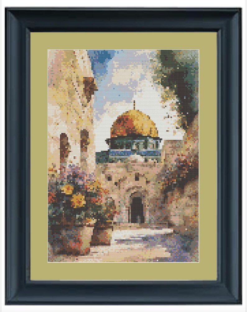 Al-aqsa Mosque Cross Stitch Pattern | Islamic Embroidery | Digital PDF ...