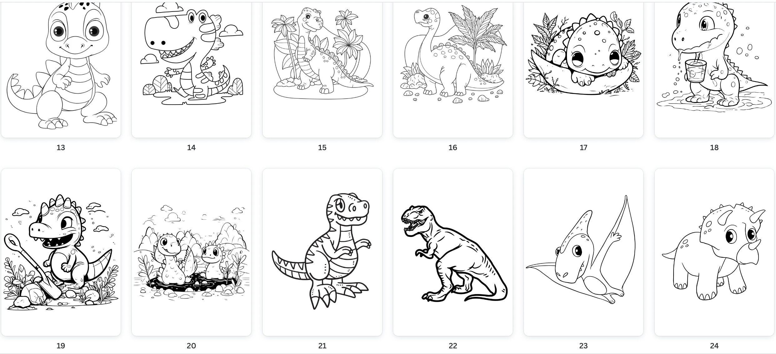 Dino Coloring Pages | 50 Pages | for Kids | PDF Digital Download - Etsy