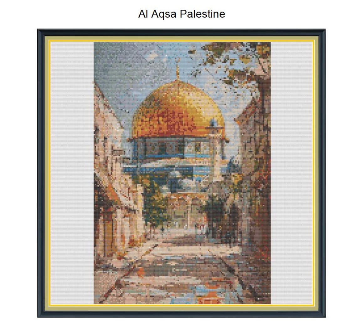 Al Aqsa Cross Stitch Pattern Embroidery Palestine DIY Handmade Islamic ...