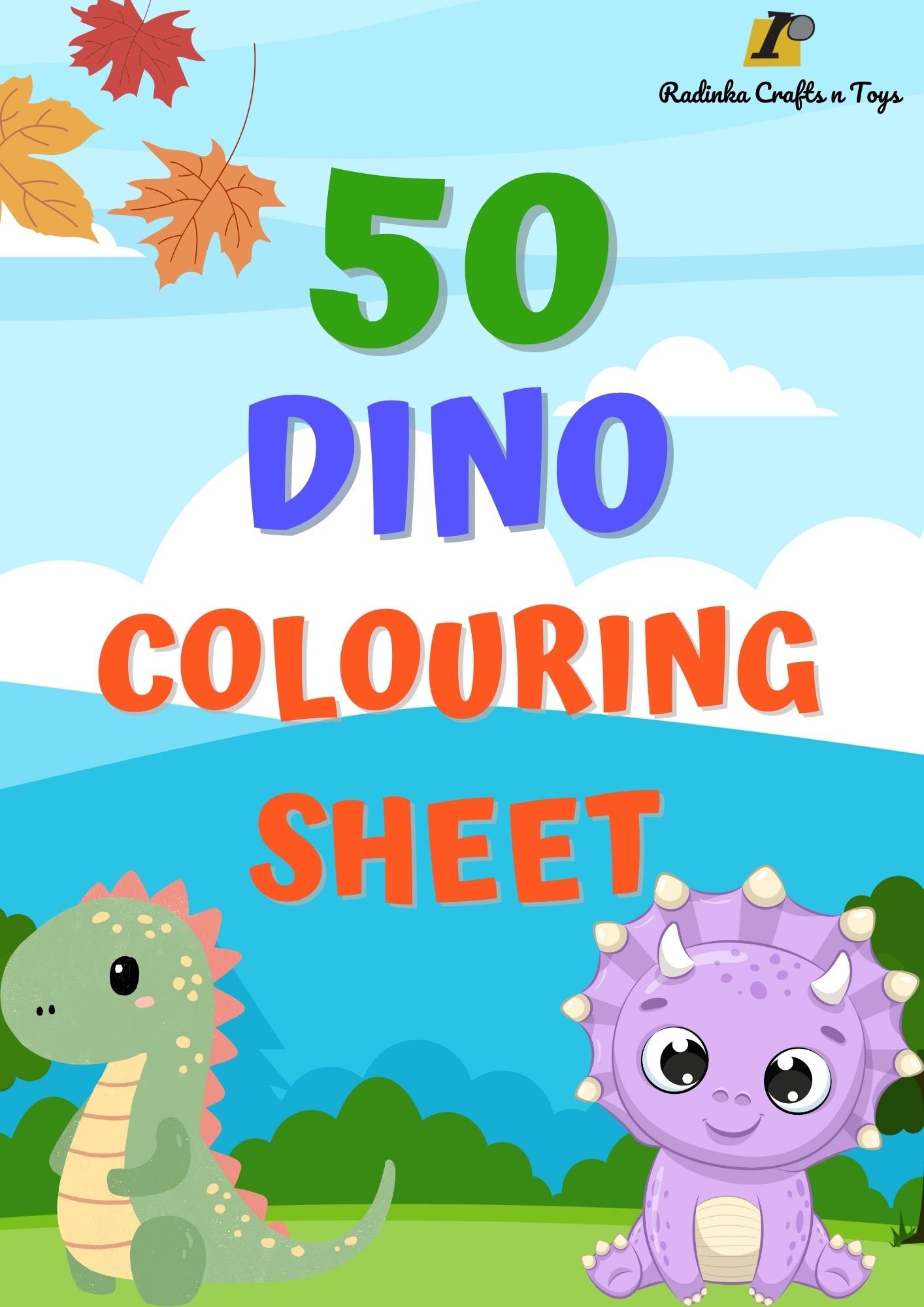 Dino Coloring Pages | 50 Pages | for Kids | PDF Digital Download - Etsy
