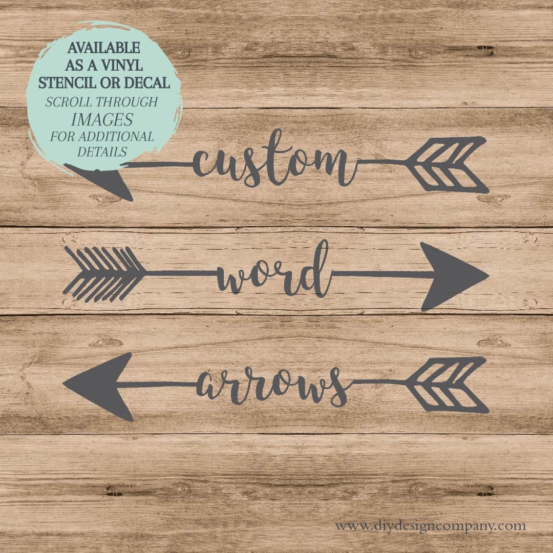 Custom Word Arrow STENCIL / Custom Word Arrow DECAL / One-time Use ...