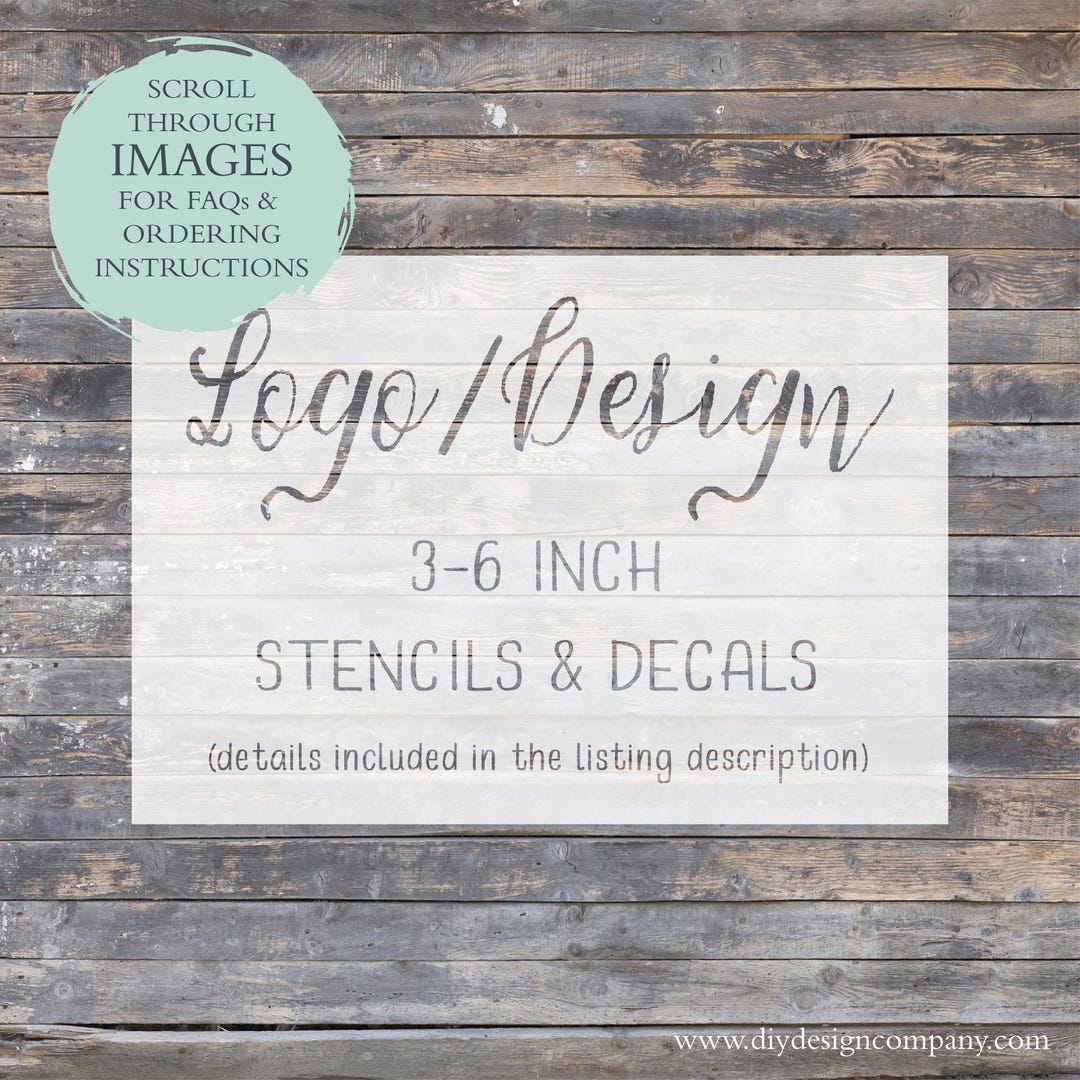 Logo STENCIL or DECAL / One-time Use Adhesive Vinyl Stencil / Reverse ...