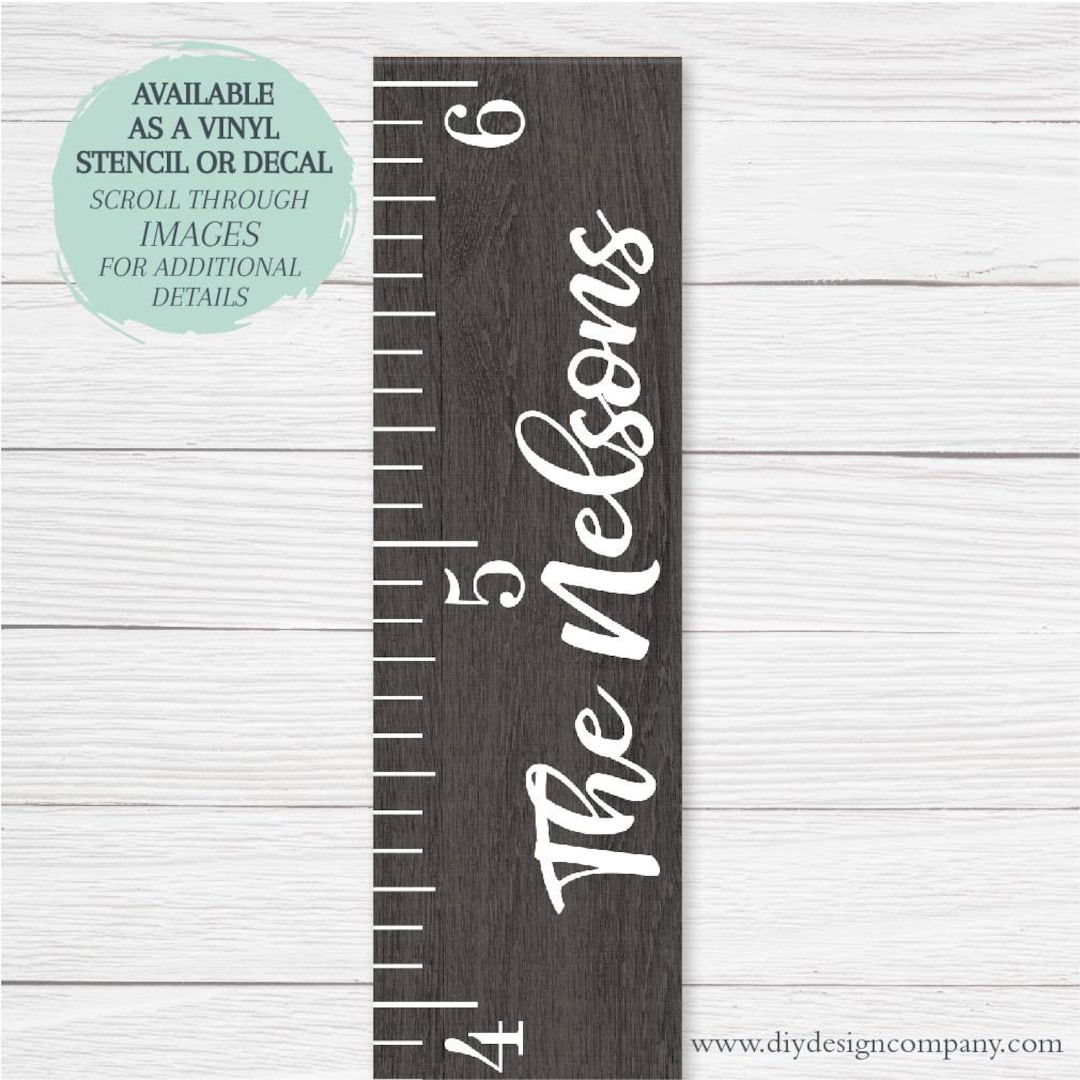 Personalized Growth Chart Ruler STENCIL or DECAL / One-time Use ...
