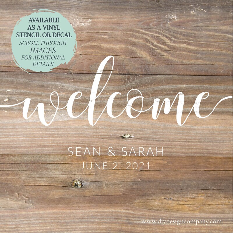 Welcome Stencil - Etsy