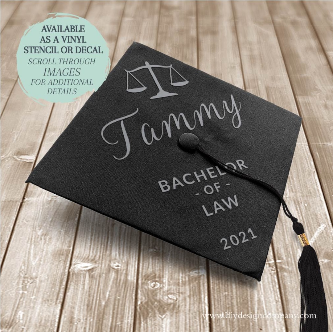 Graduation Cap DECAL / Graduation Cap Stencil / Personalized Grad Cap ...
