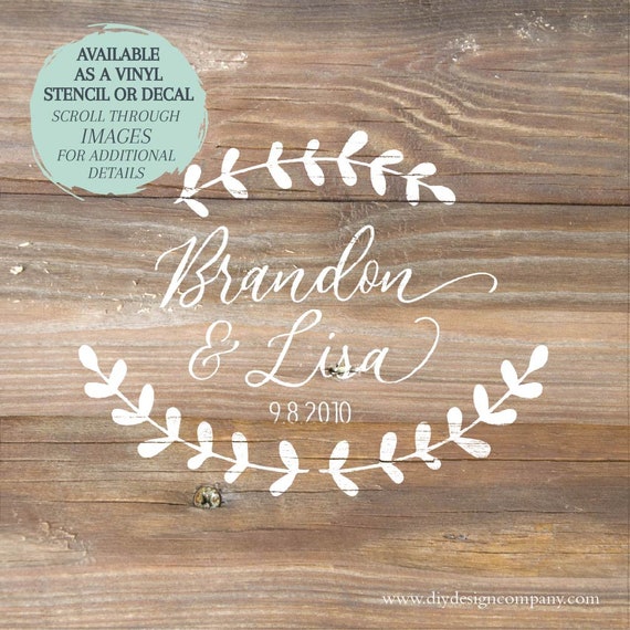 Floral Name STENCIL / Floral Name DECAL / Wedding Guestboard / | Etsy