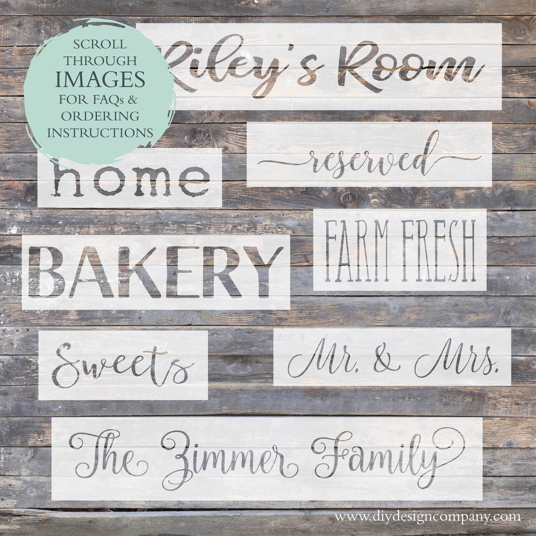 Custom Single-line Text STENCIL or DECAL / Custom Stencil / One-time ...