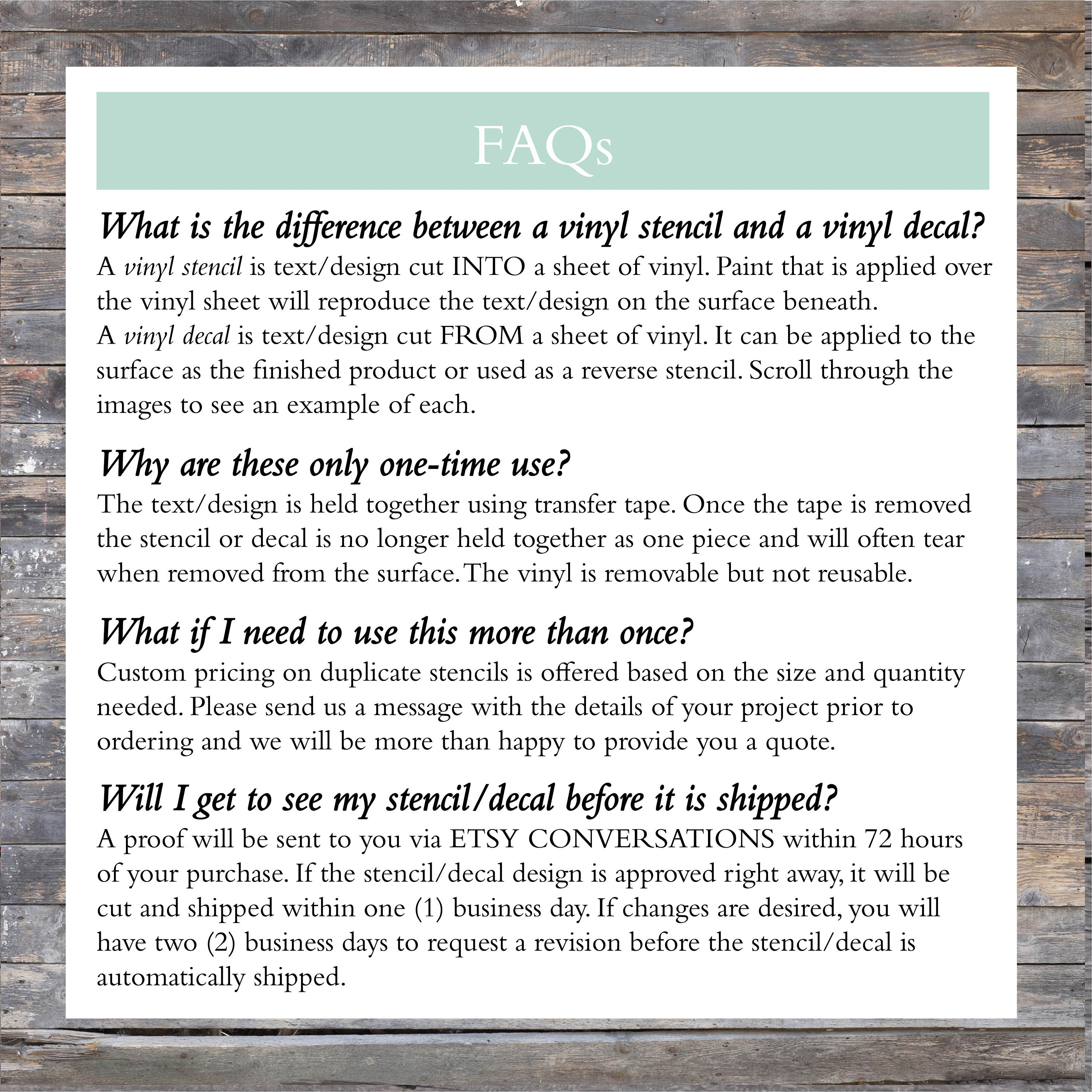 Logo STENCIL or DECAL / One-time Use Adhesive Vinyl Stencil / | Etsy