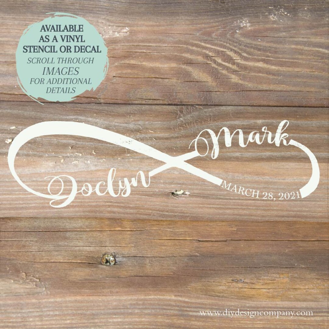 Personalized Infinity STENCIL or DECAL / Wedding Stencil / One-time Use ...