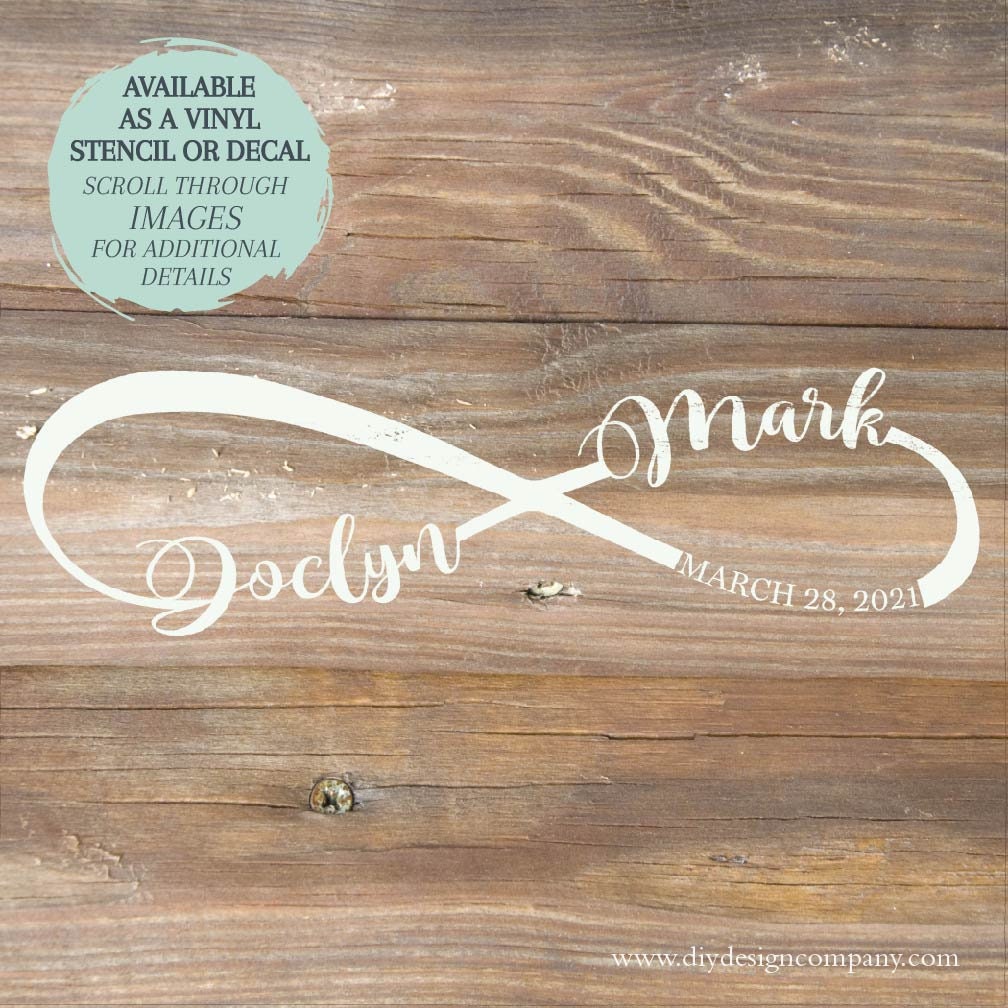 Personalized Infinity STENCIL or DECAL / Wedding Stencil / - Etsy