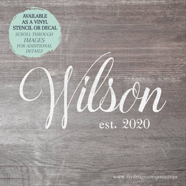 Last Name Stencil - Etsy