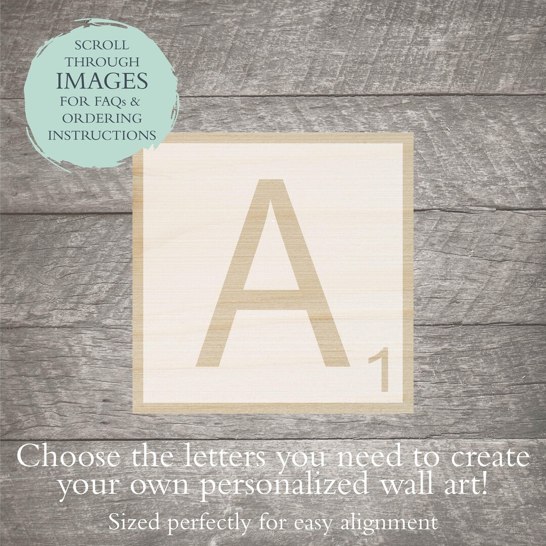 Word Game Letter STENCIL or DECAL / Scrabble Letter Stencil or Decal ...
