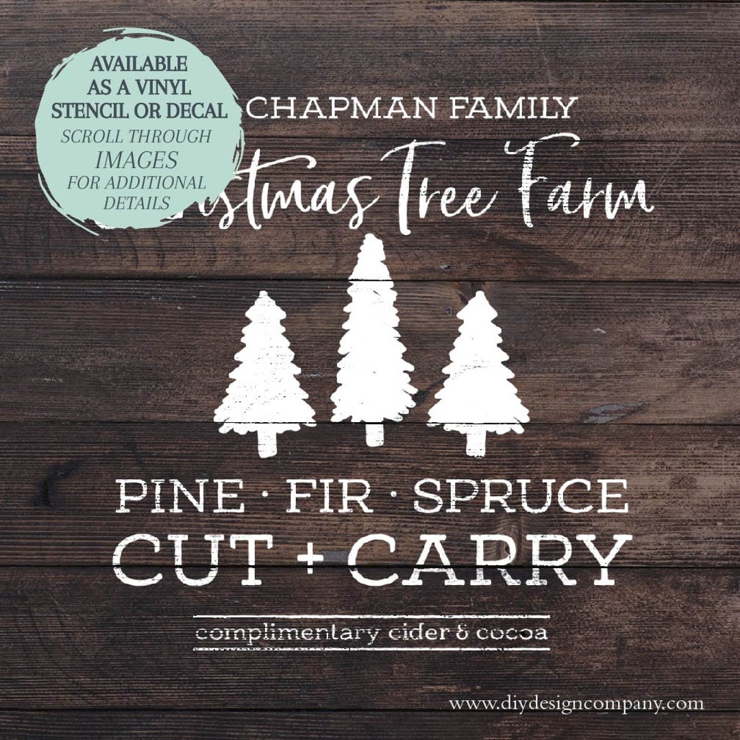 Christmas Tree Farm STENCIL / Christmas Tree Farm DECAL / Christmas ...