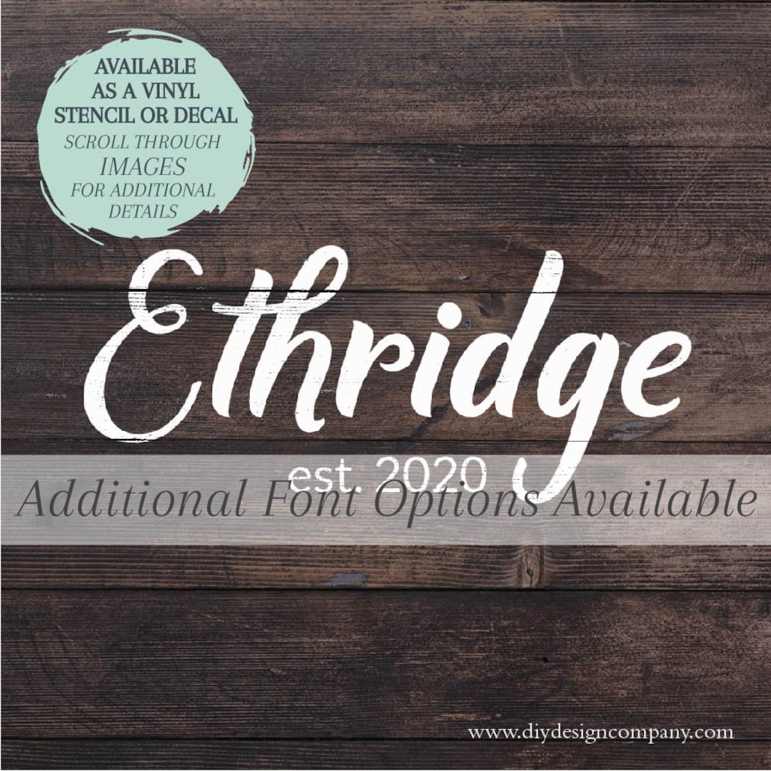 Custom Name STENCIL / Custom Name DECAL / Wedding Guest Board Design ...