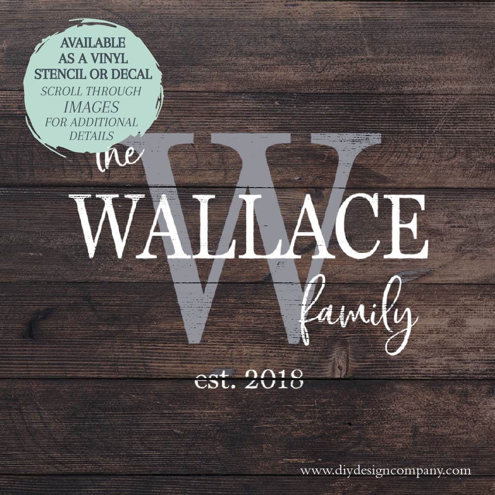 Family Name STENCIL / Family Name DECAL / Family Monogram / - Etsy