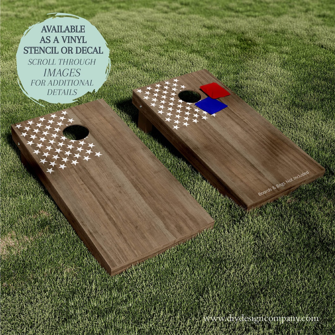 American Flag Stars Cornhole Board Stencils / American Flag Stars ...