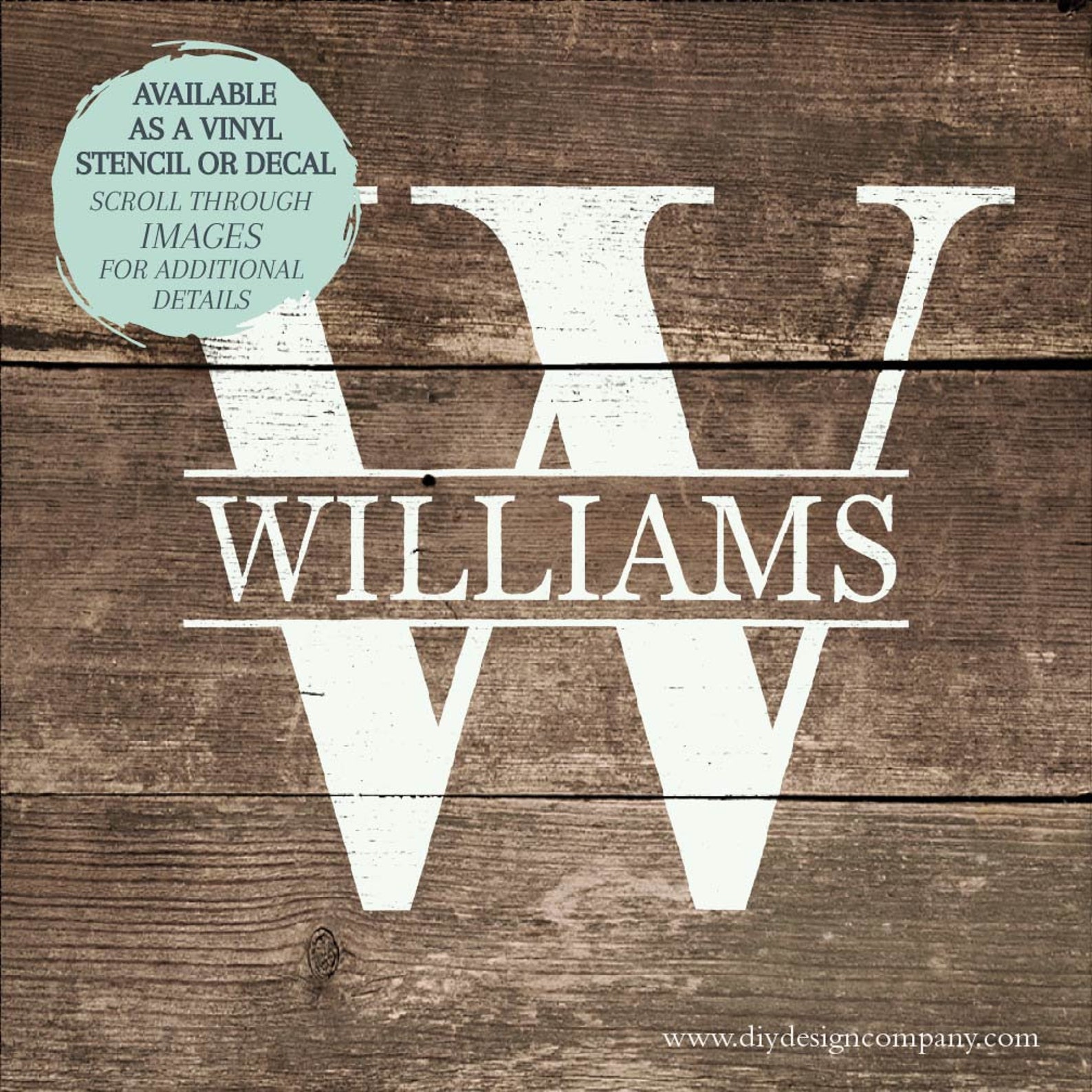 Personalized Monogram STENCIL or DECAL / Split Monogram / - Etsy