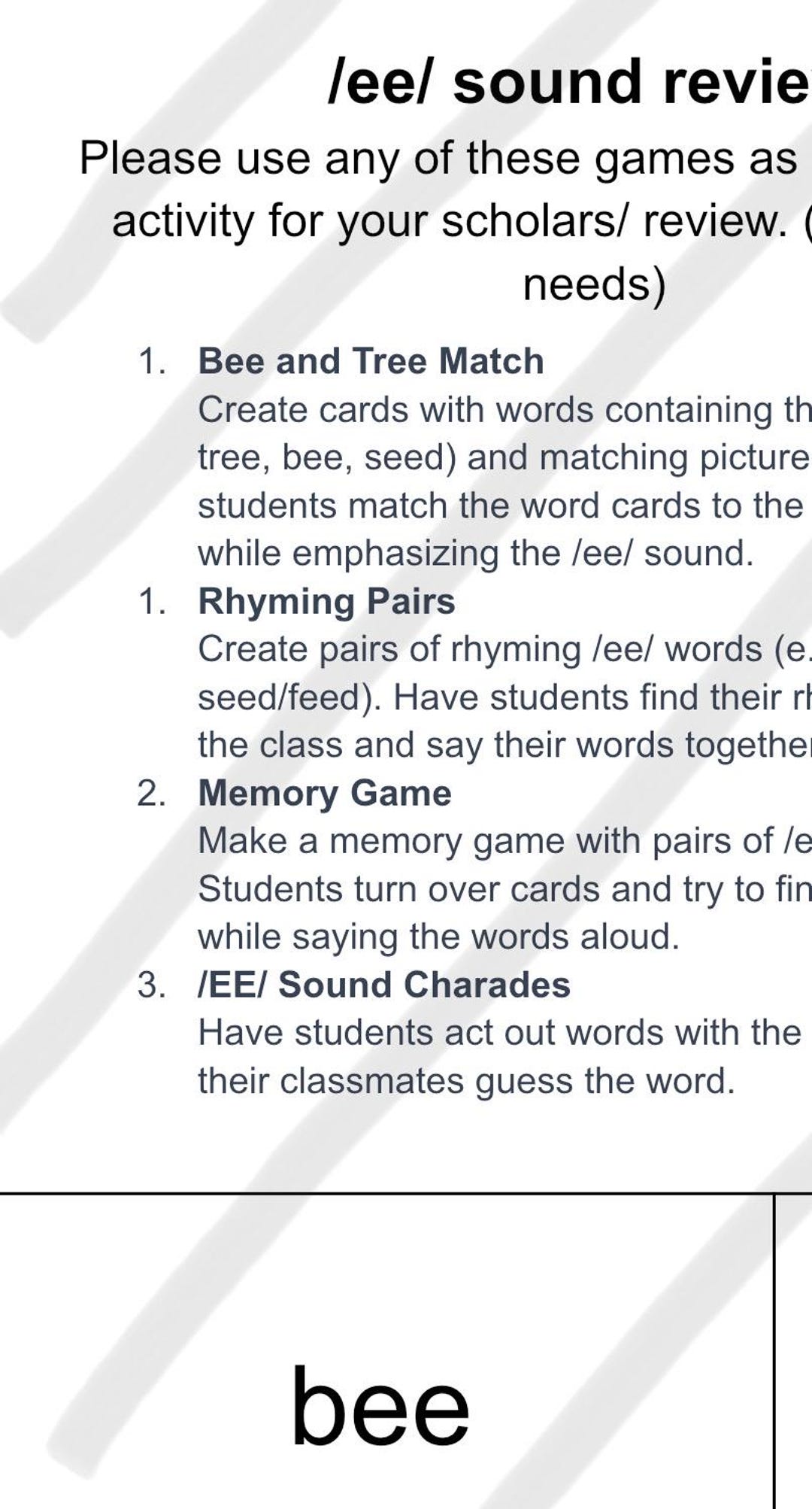 Long Vowel E Sound /ee/ Centers for First Grade. 4 Centers With Cards ...