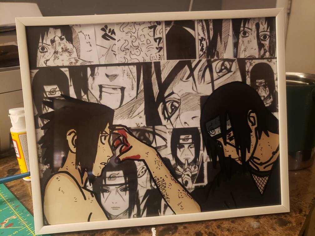 Itachi and Sasuke Death Scene with Manga Panels | Etsy