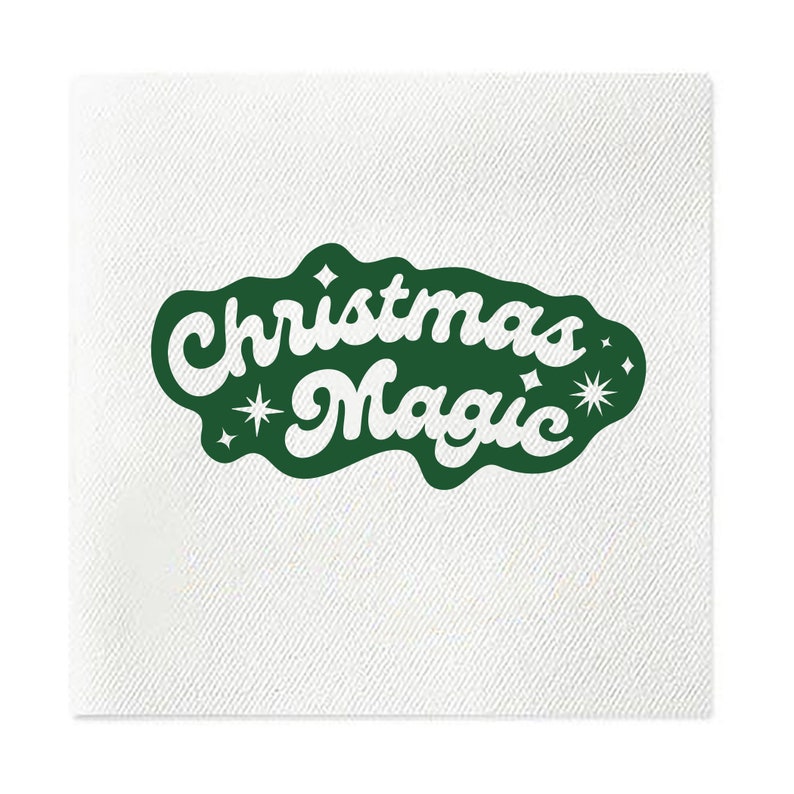 Christmas Magic Cocktail Napkins, Christmas Napkins, Holiday Napkins ...