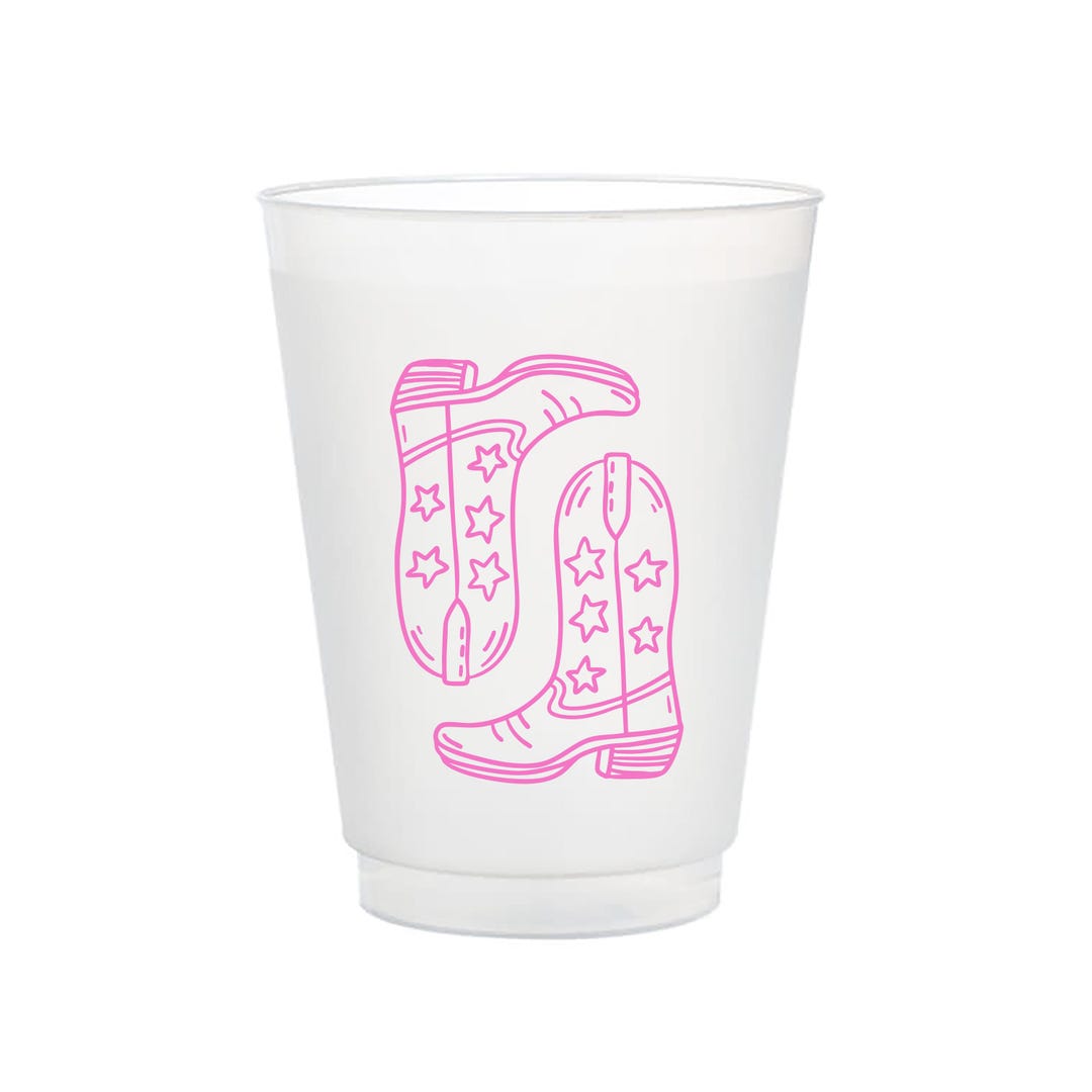 Star Cowboy Boots Frost Flex Cups, Rodeo Cups, Birthday Cups, Western ...