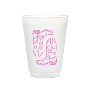 Star Cowboy Boots Frost Flex Cups, Rodeo Cups, Birthday Cups, Western ...