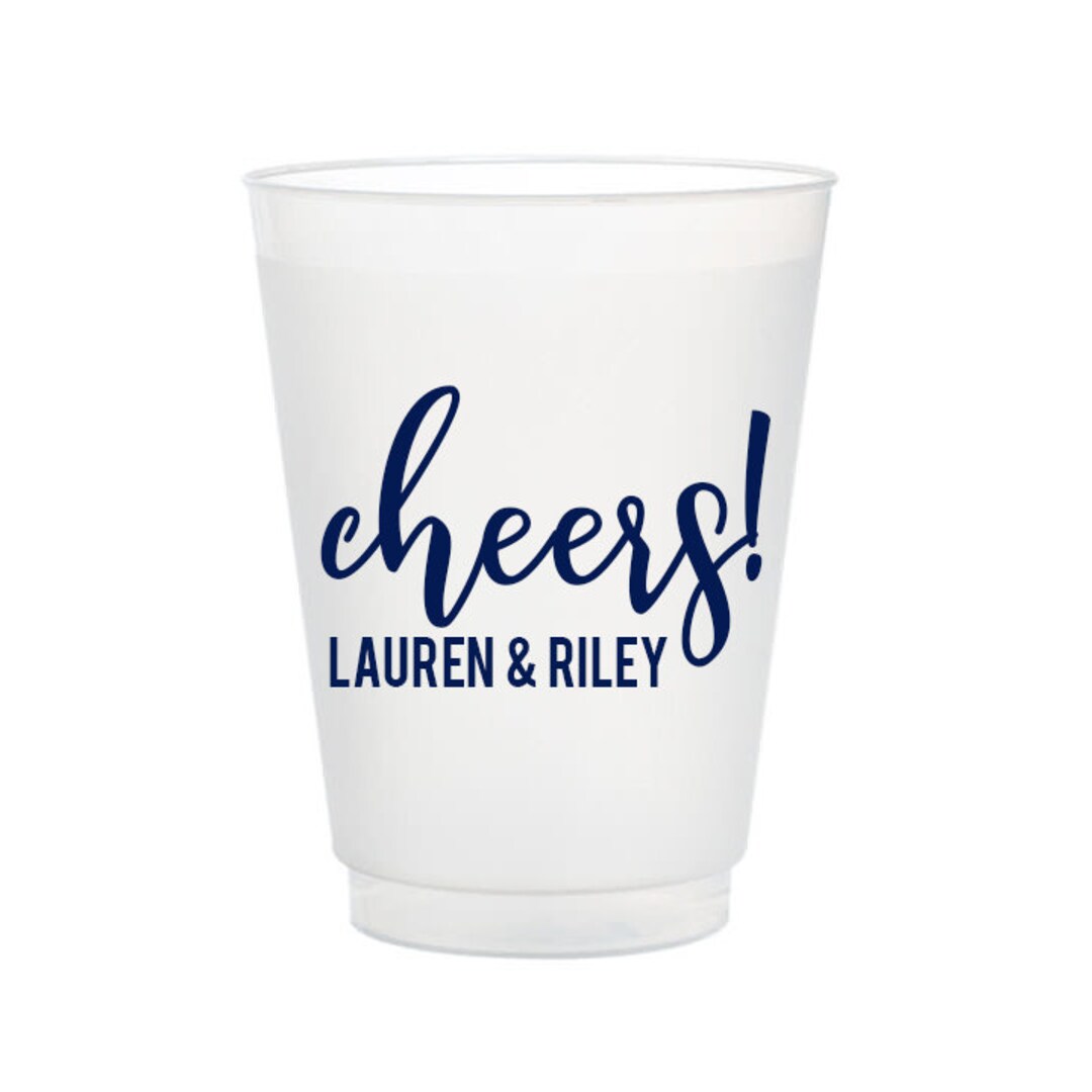 Personalized Cheers! With Names Party Cups, Engagement Party Frost Flex ...
