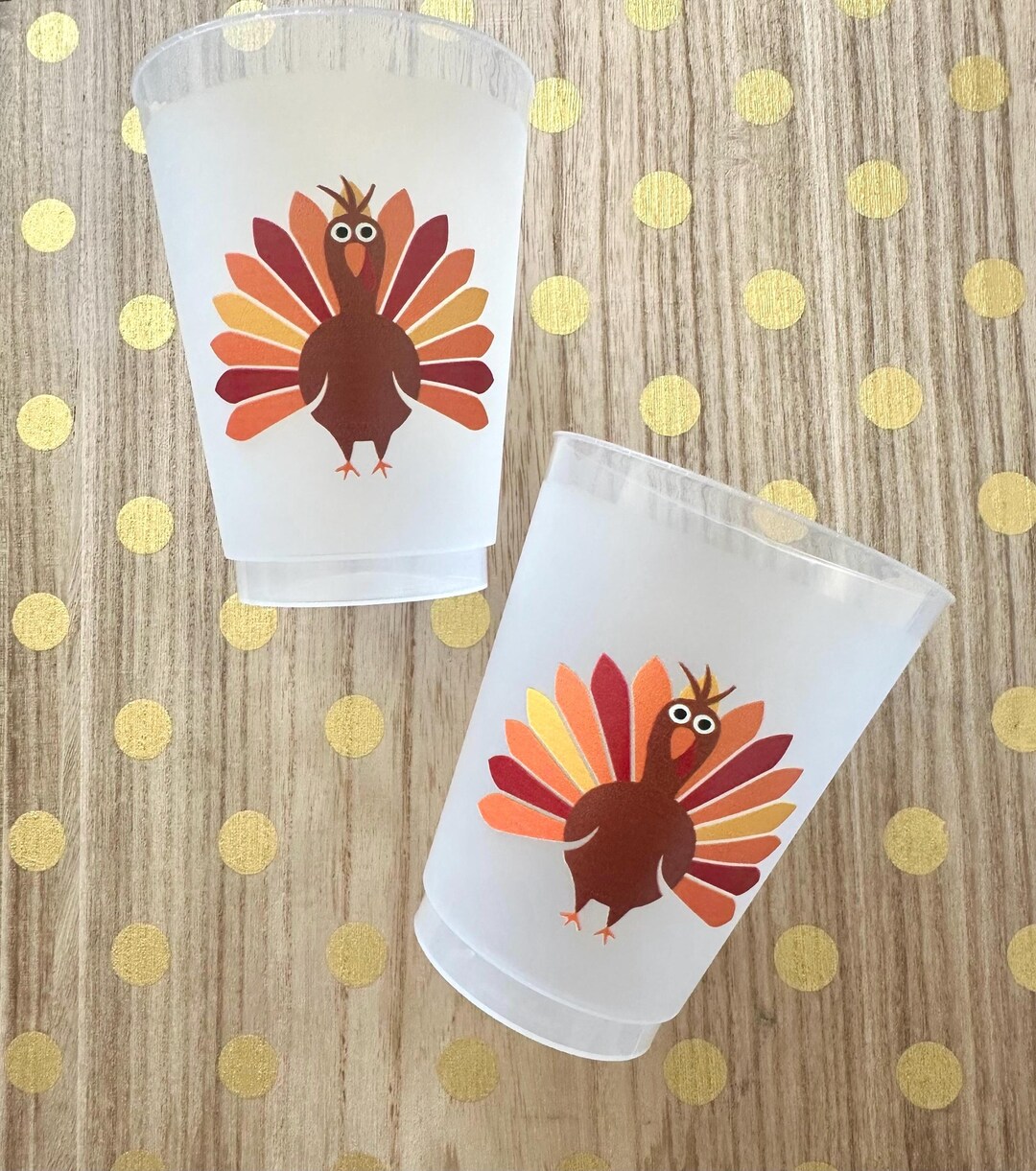 Full Color Turkey Frost Flex Cups, Shatterproof Thanksgiving Cups ...