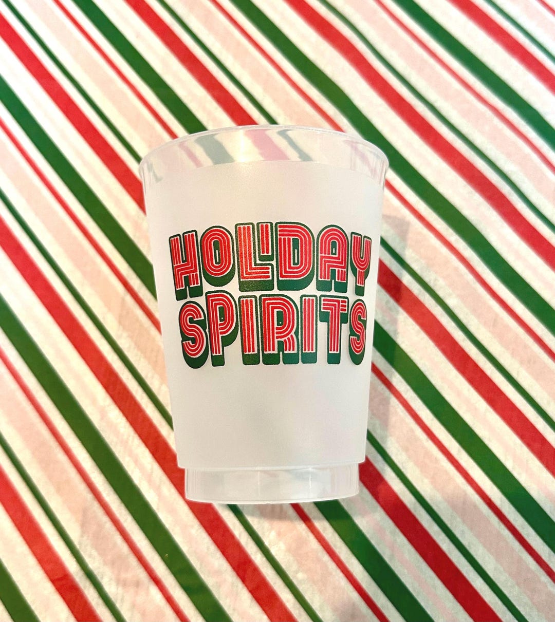 Holiday Spirits Plastic Cups, Christmas Shatterproof Cups, Christmas ...