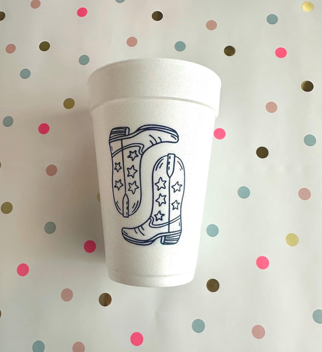 Star Boots Styrofoam Cups, Western Party Cups, Rodeo Foam Cups, Gameday ...