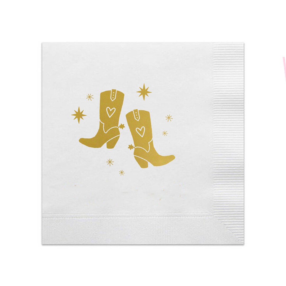 Boots Napkins, Cowgirl Boots Napkins, Disco Cowgirl, Bachelorette ...