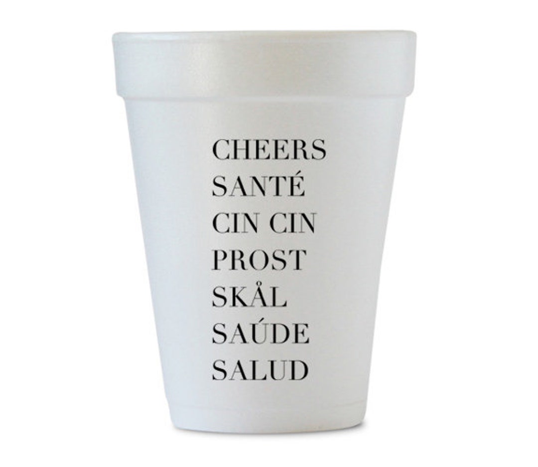 Cheers Styrofoam Cups, Foam Party Cups, Happy Hour Cups, Birthday Cups ...