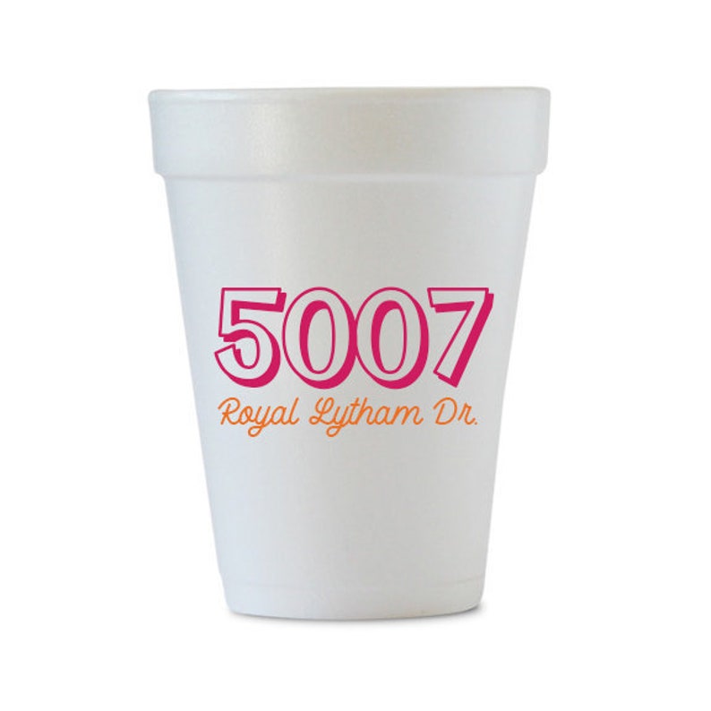 Address Styrofoam Party Cups, Personalized Housewarming Gift ...