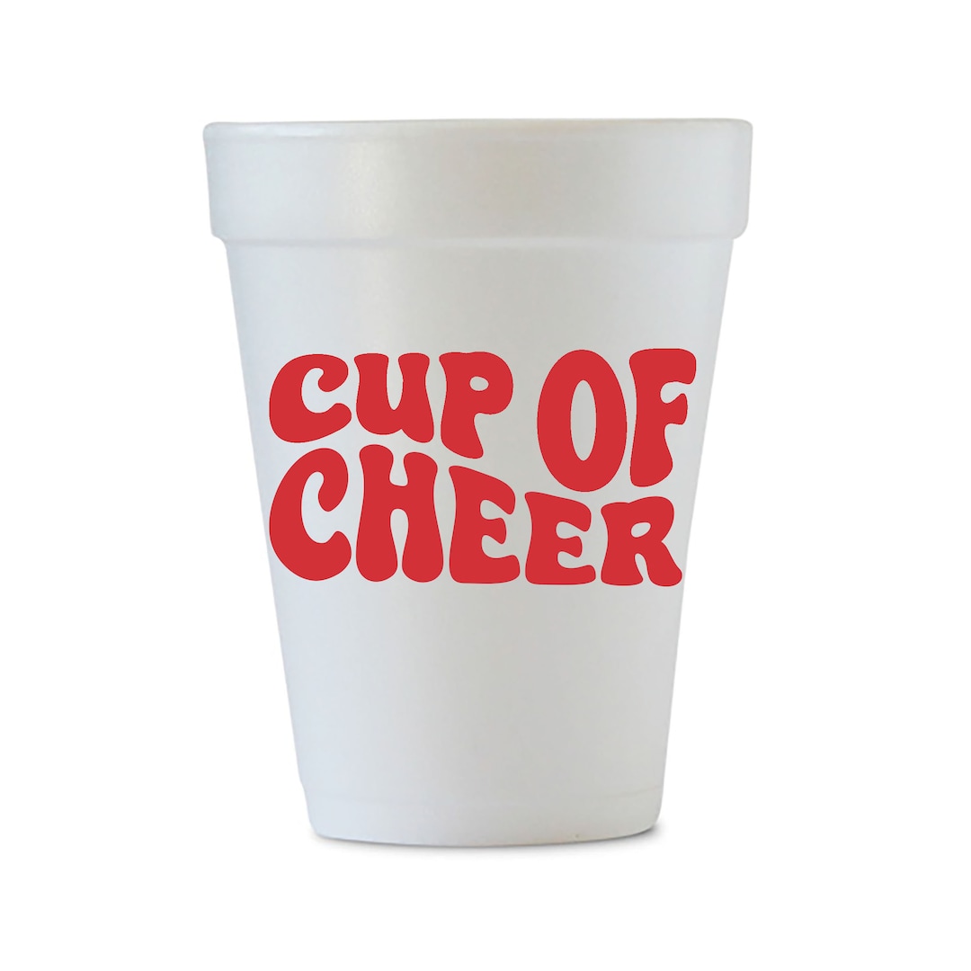 Cup of Cheer Styrofoam Christmas Cups, Foam Party Cups, Holiday Party ...
