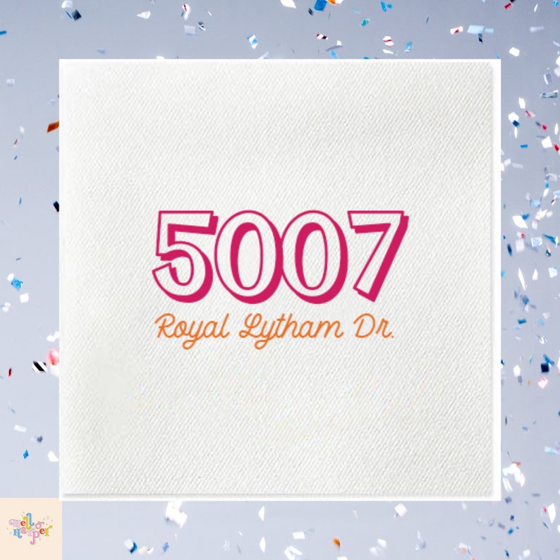 Custom Address Napkins, Shadow Custom Address Cocktail Napkins ...